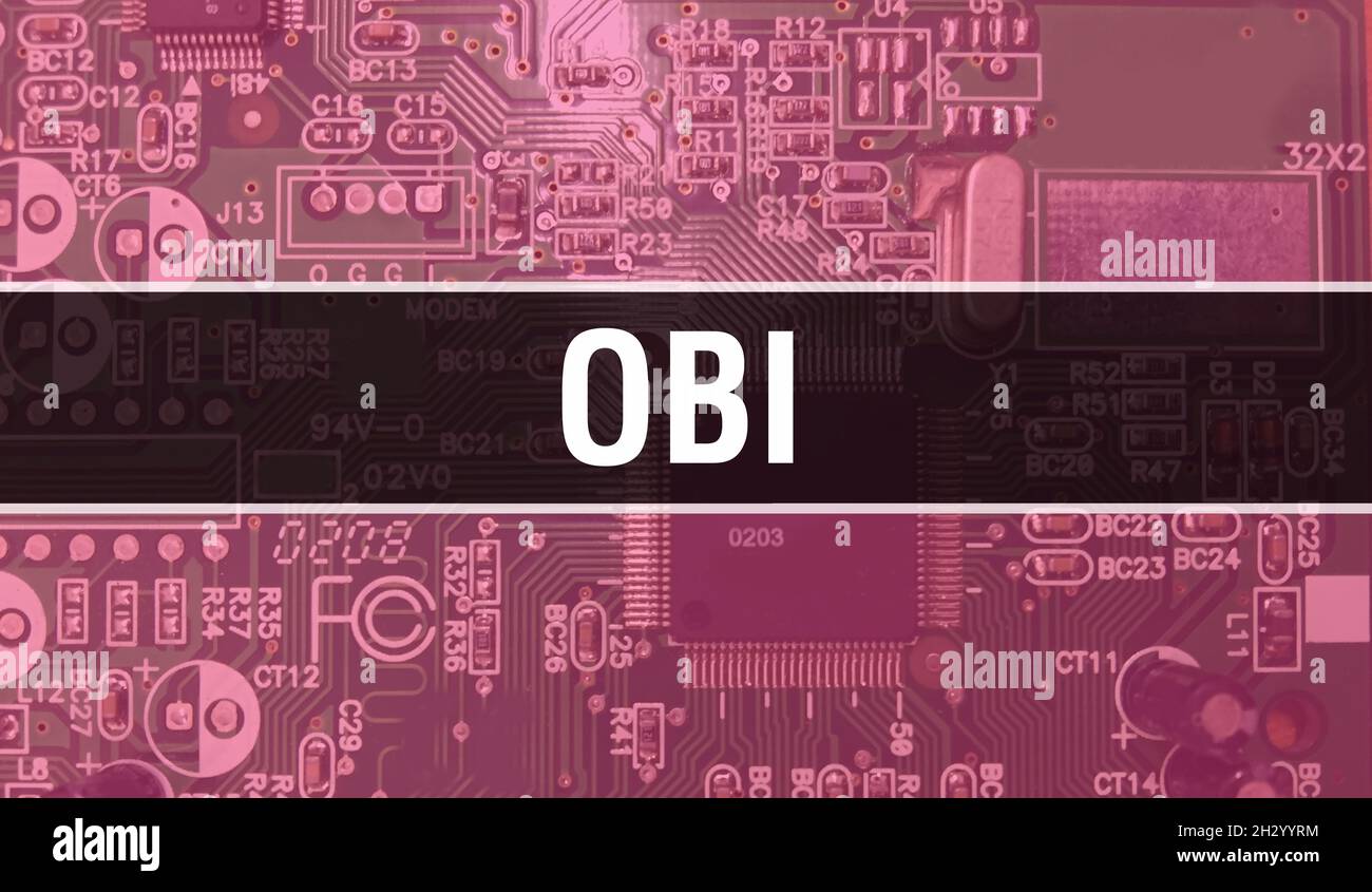 OBI concept illustration using Computer Chip in Circuit Board. OBI ...