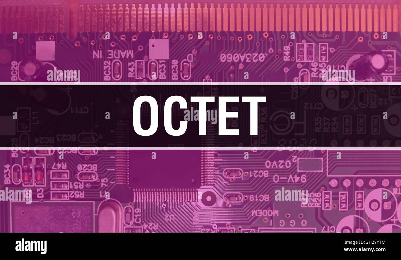 Octet text written on Circuit Board Electronic abstract technology ...
