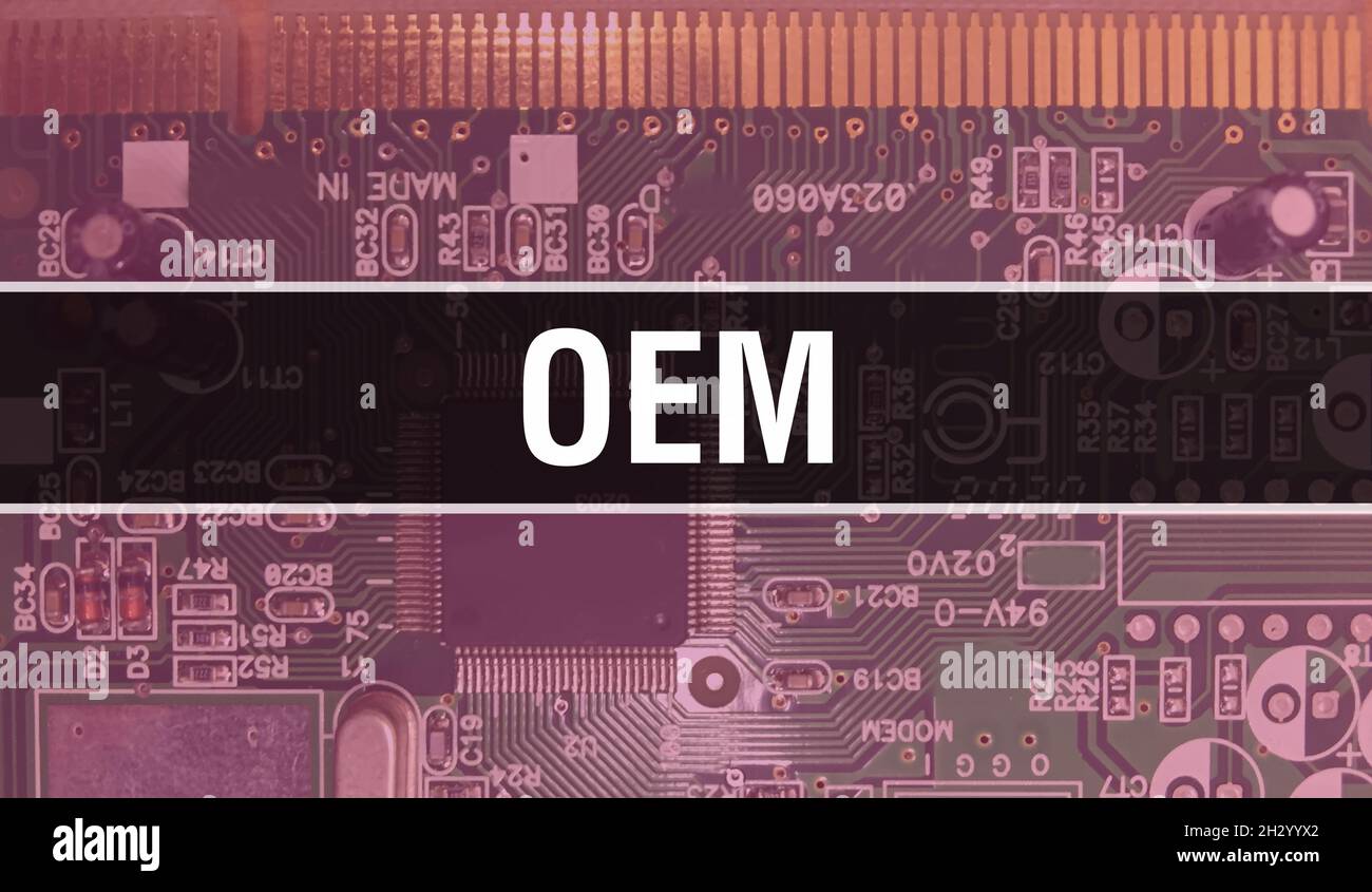 OEM text written on Circuit Board Electronic abstract technology ...