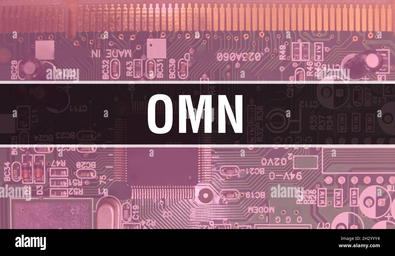 OMN text written on Circuit Board Electronic abstract technology ...