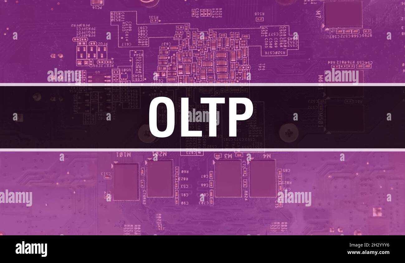 OLTP with Electronic Computer Hardware technology background. Abstract background with ...