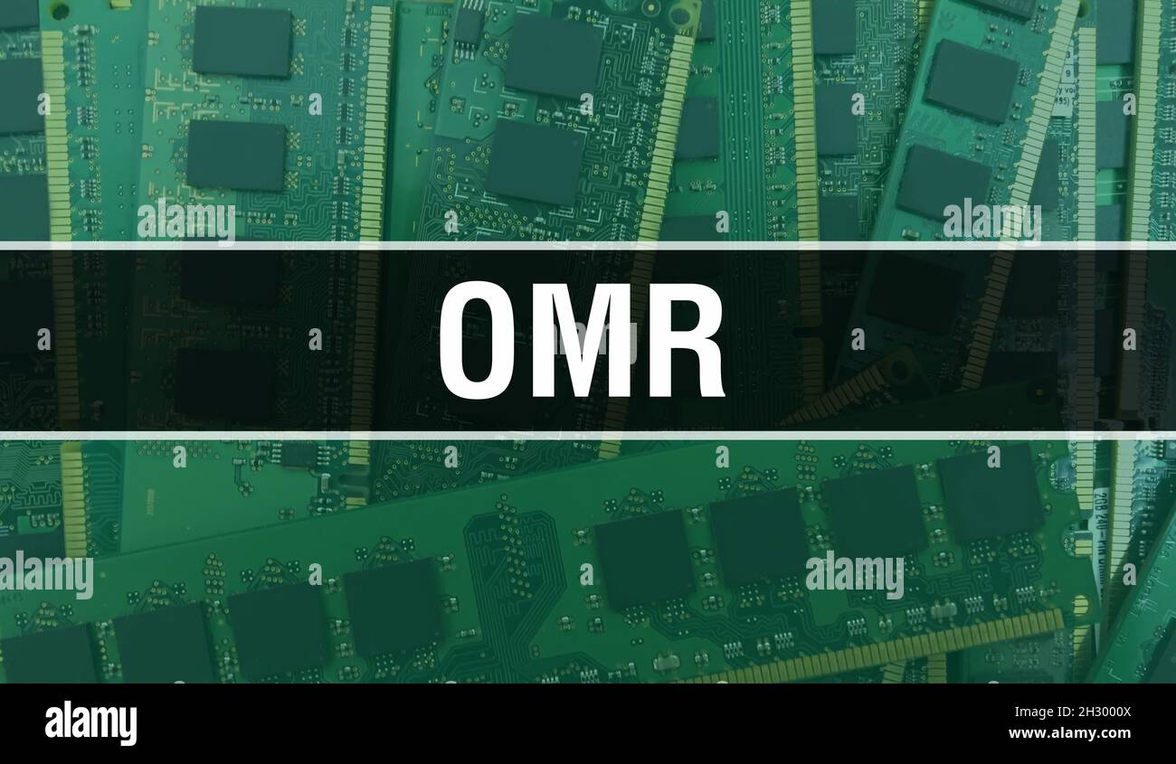 OMR concept with Electronic Integrated Circuit on circuit board. OMR ...