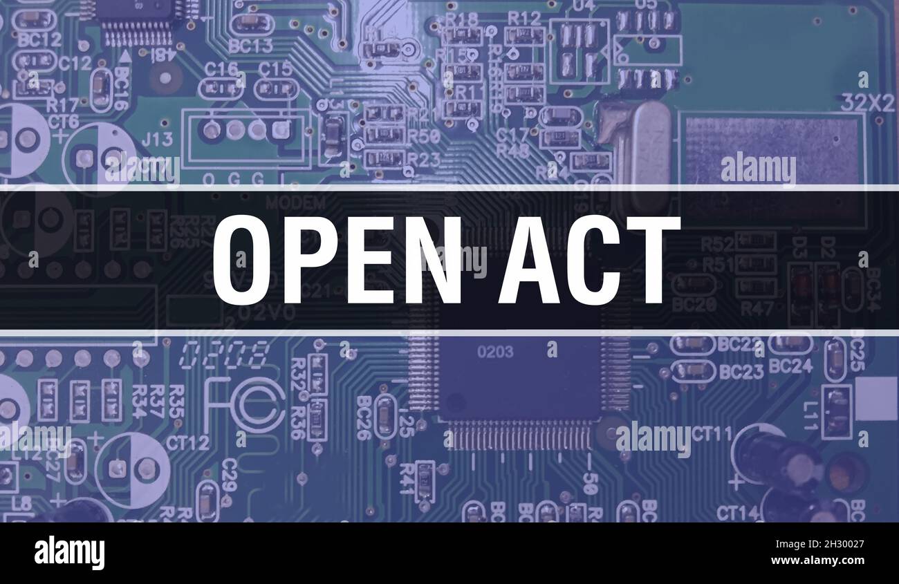 OPEN Act concept illustration using Computer Chip in Circuit Board ...