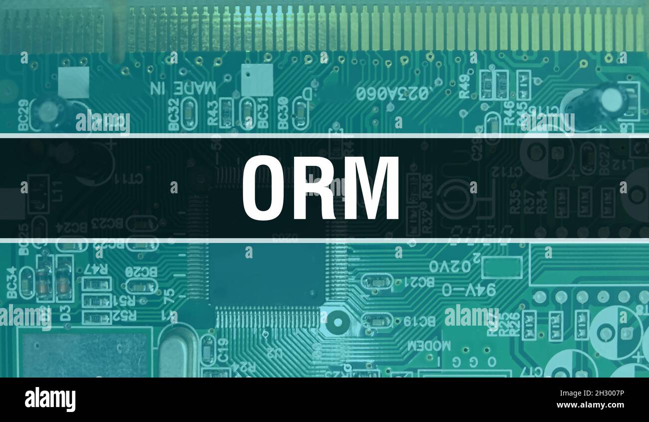 Orm Text Written On Circuit Board Electronic Abstract Technology
