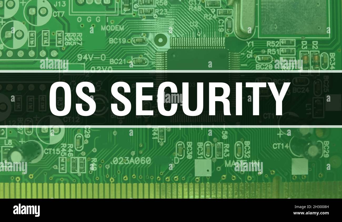 Os Security Concept With Computer Motherboard Os Security Text Written On Technology