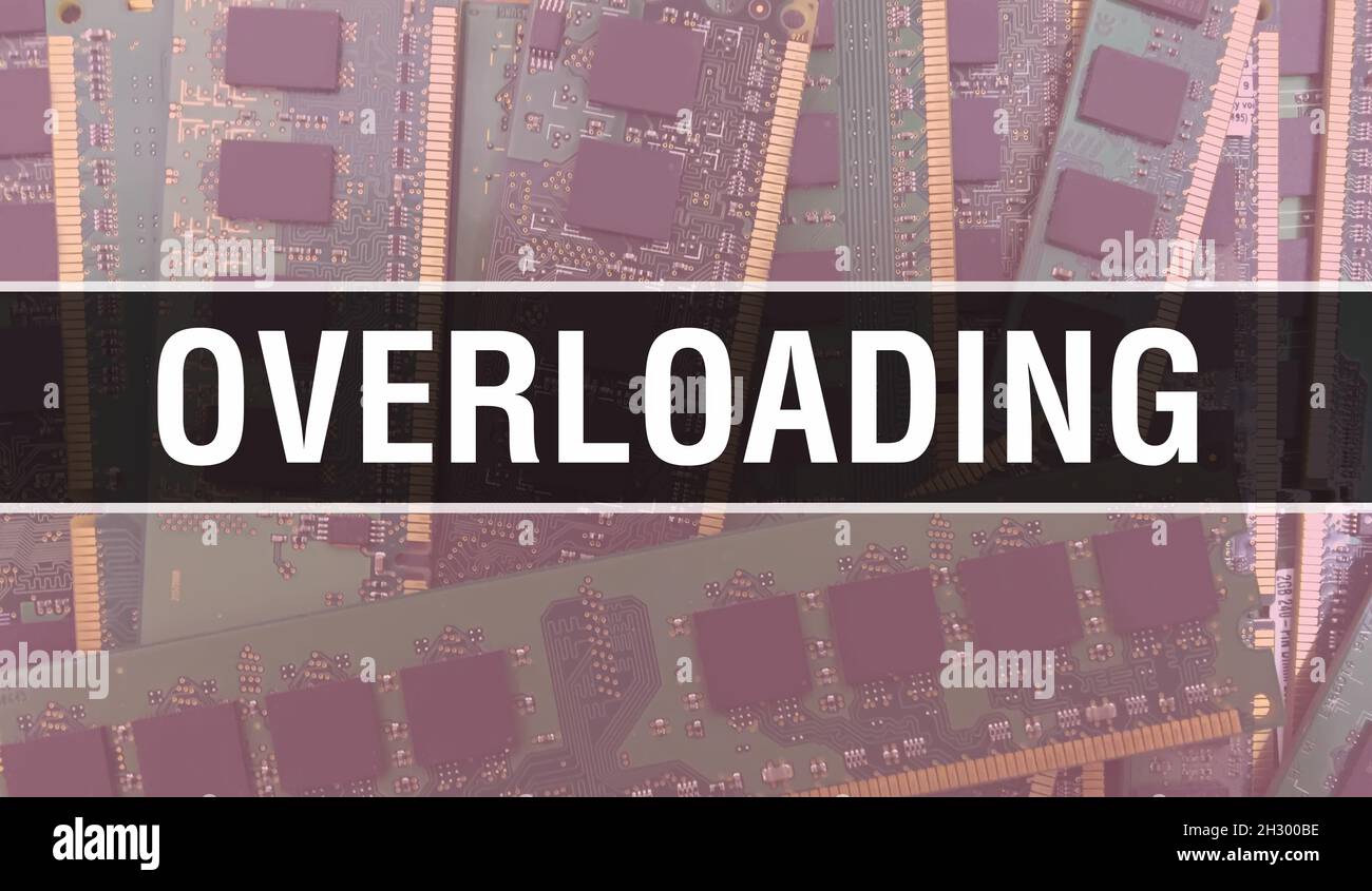 Overloading concept with Electronic Integrated Circuit on circuit board ...