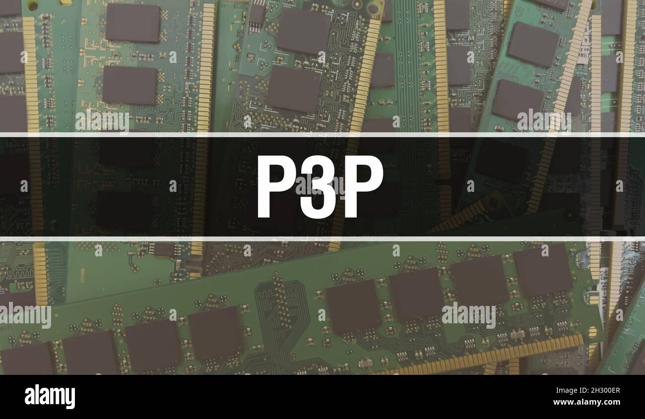 P3P concept with Electronic Integrated Circuit on circuit board. P3P ...