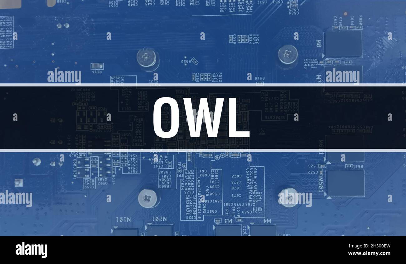 OWL with Technology Motherboard Digital. OWL and Computer Circuit Board ...