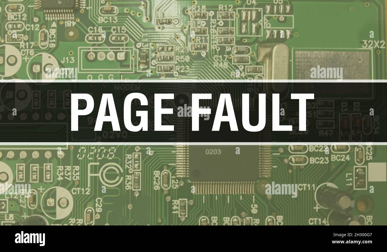 Page Fault concept illustration using Computer Chip in Circuit Board ...