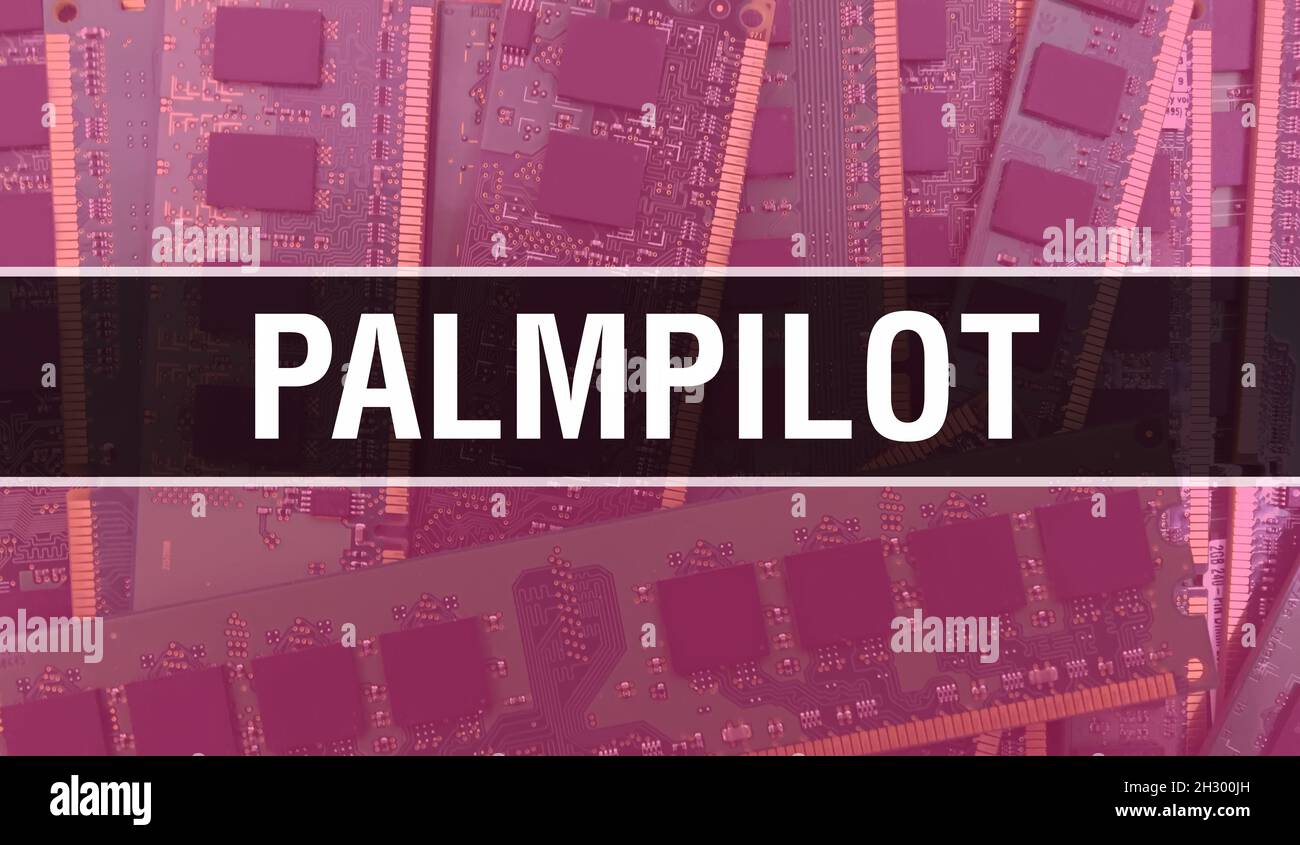 PalmPilot concept with Electronic Integrated Circuit on circuit board ...