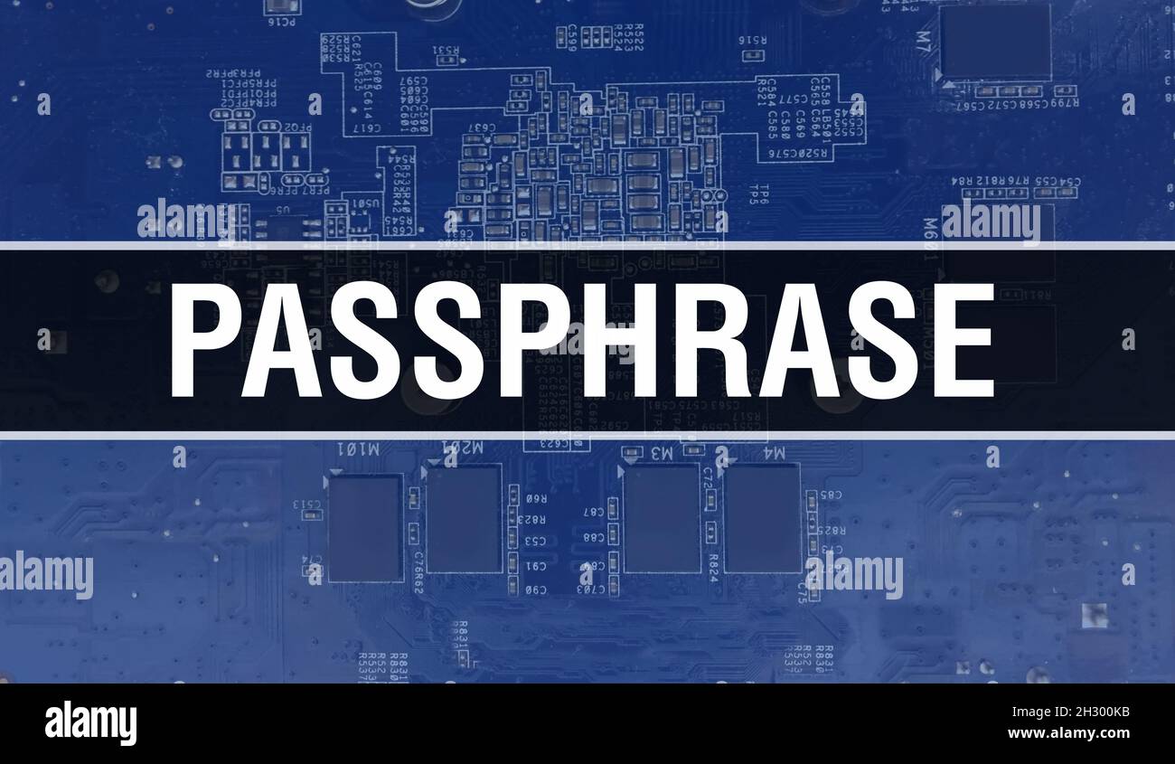 Passphrase with Electronic Computer Hardware technology background. Abstract background with ...