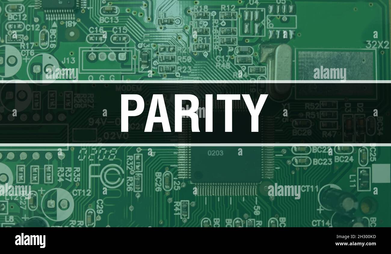 Parity concept illustration using Computer Chip in Circuit Board ...