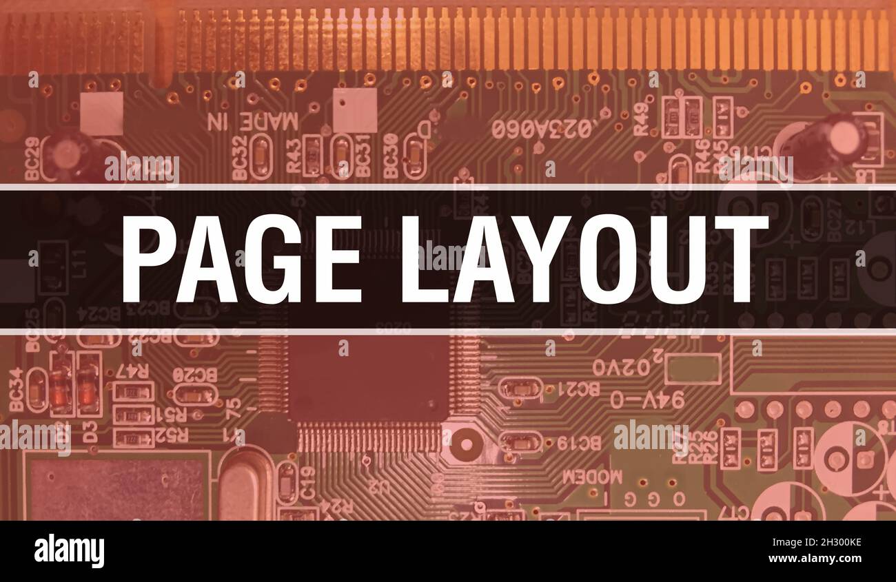 Page Layout text written on Circuit Board Electronic abstract ...