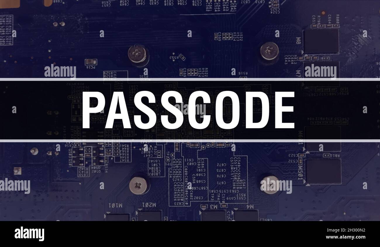 Passcode with Technology Motherboard Digital. Passcode and Computer ...