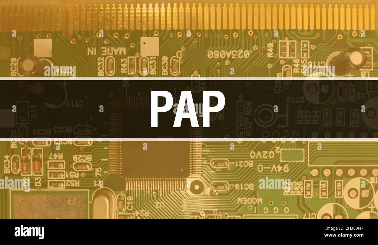 Pap Text Written On Circuit Board Electronic Abstract Technology