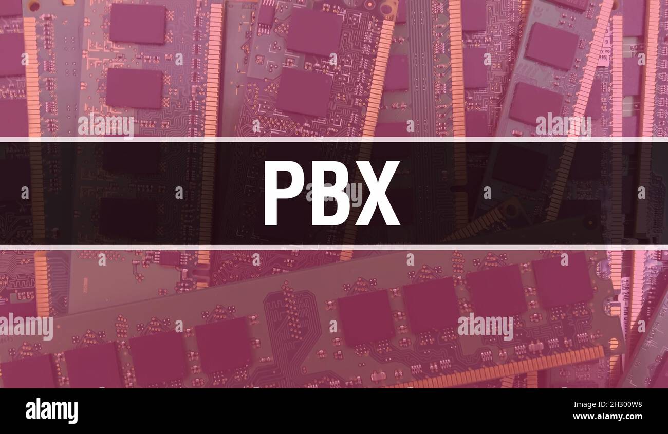 PBX concept with Electronic Integrated Circuit on circuit board. PBX ...
