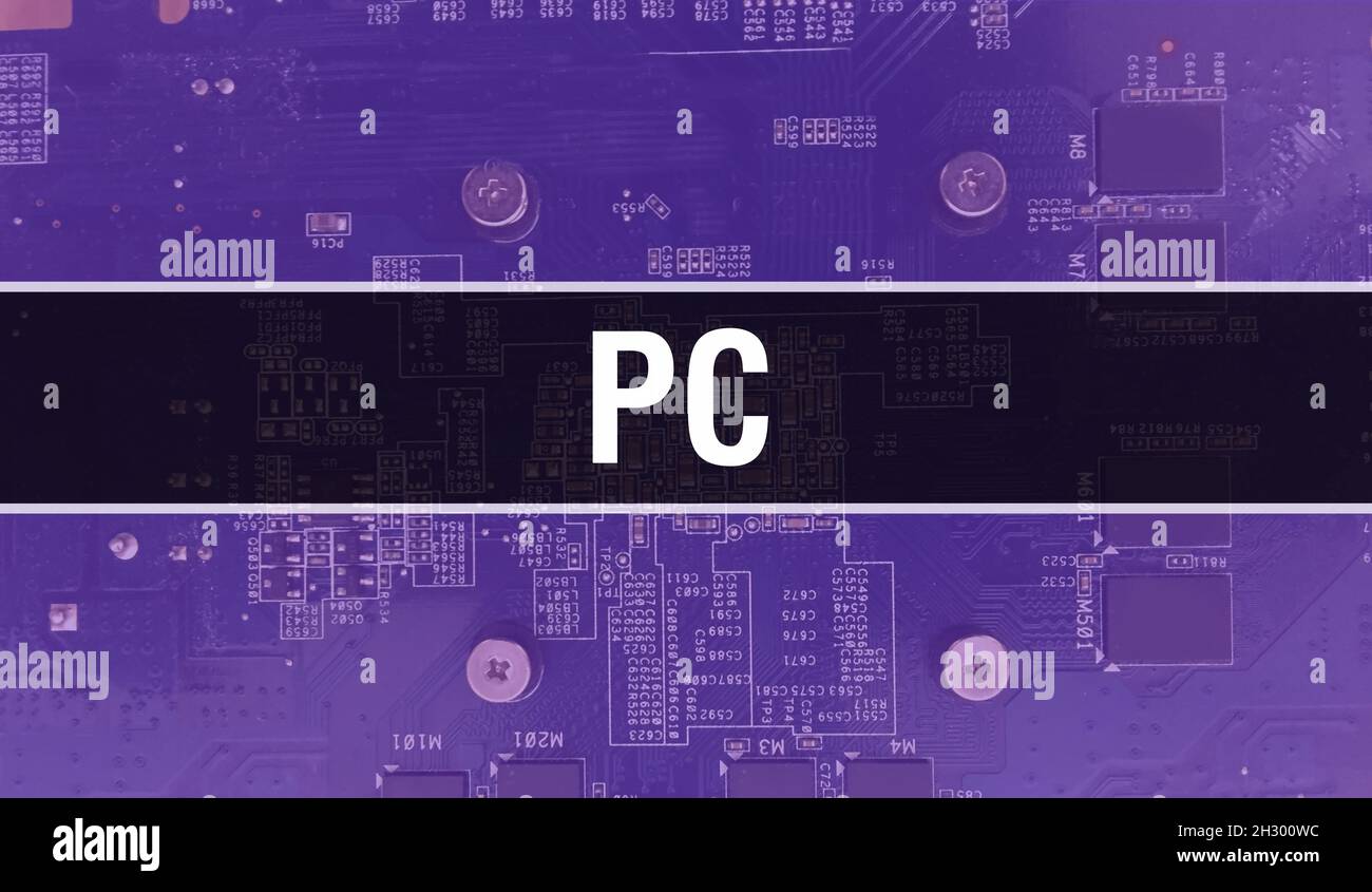 PC with Technology Motherboard Digital. PC and Computer Circuit Board ...
