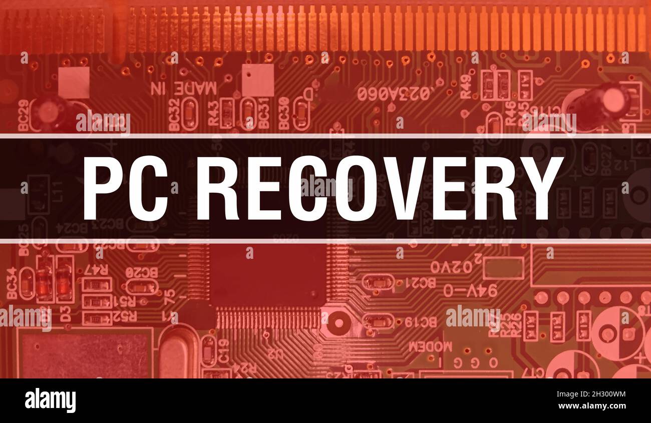 PC Recovery text written on Circuit Board Electronic abstract ...
