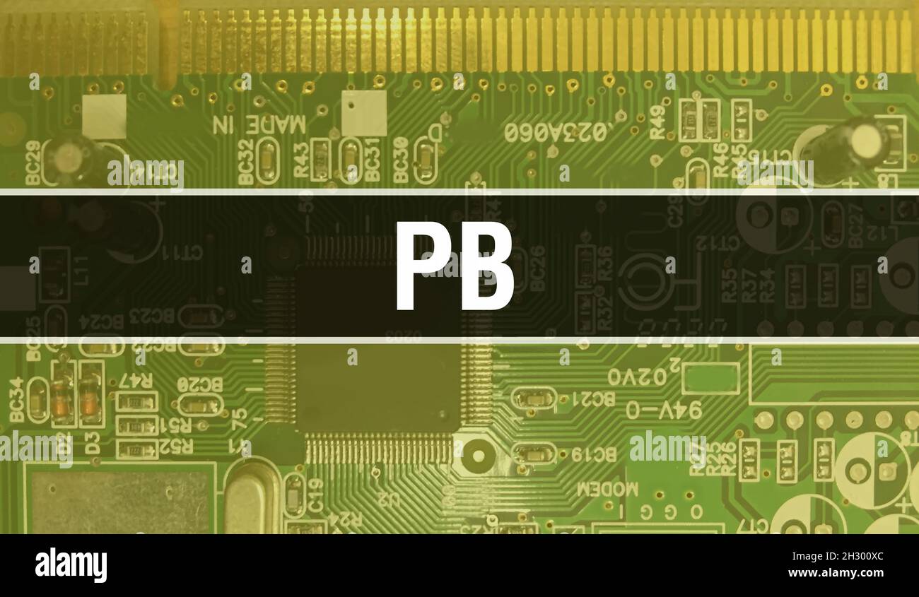 Pb Text Written On Circuit Board Electronic Abstract Technology
