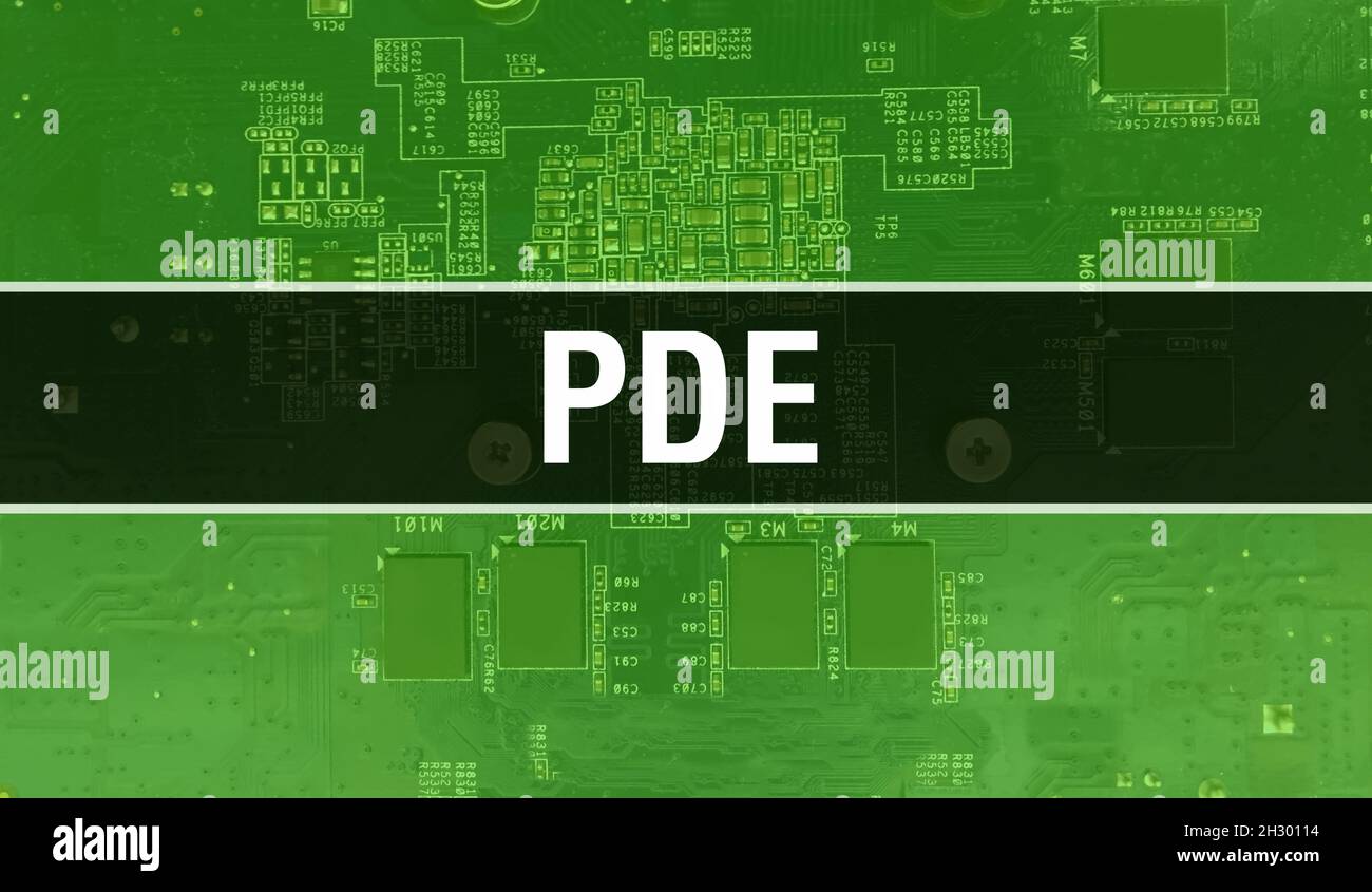 PDE concept with Electronic Integrated Circuit on circuit board. PDE ...