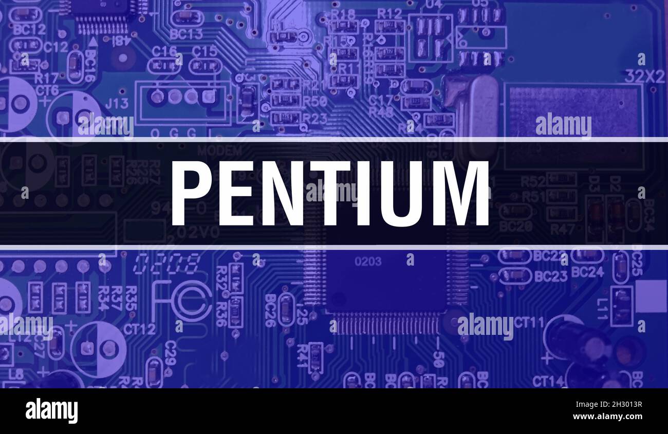Pentium with Electronic Computer Hardware technology background. Abstract background with ...