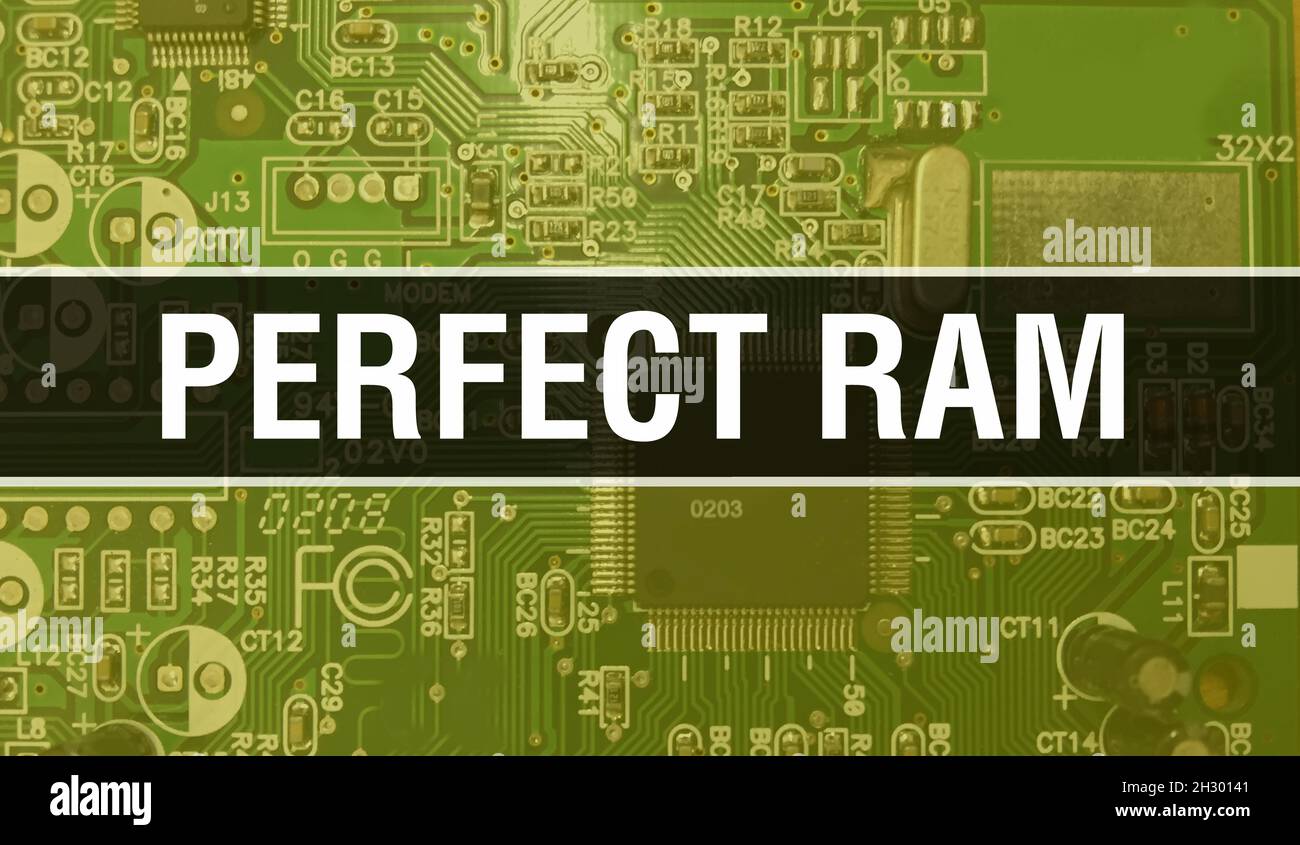 Perfect RAM with Electronic Computer Hardware technology background. Abstract background with ...