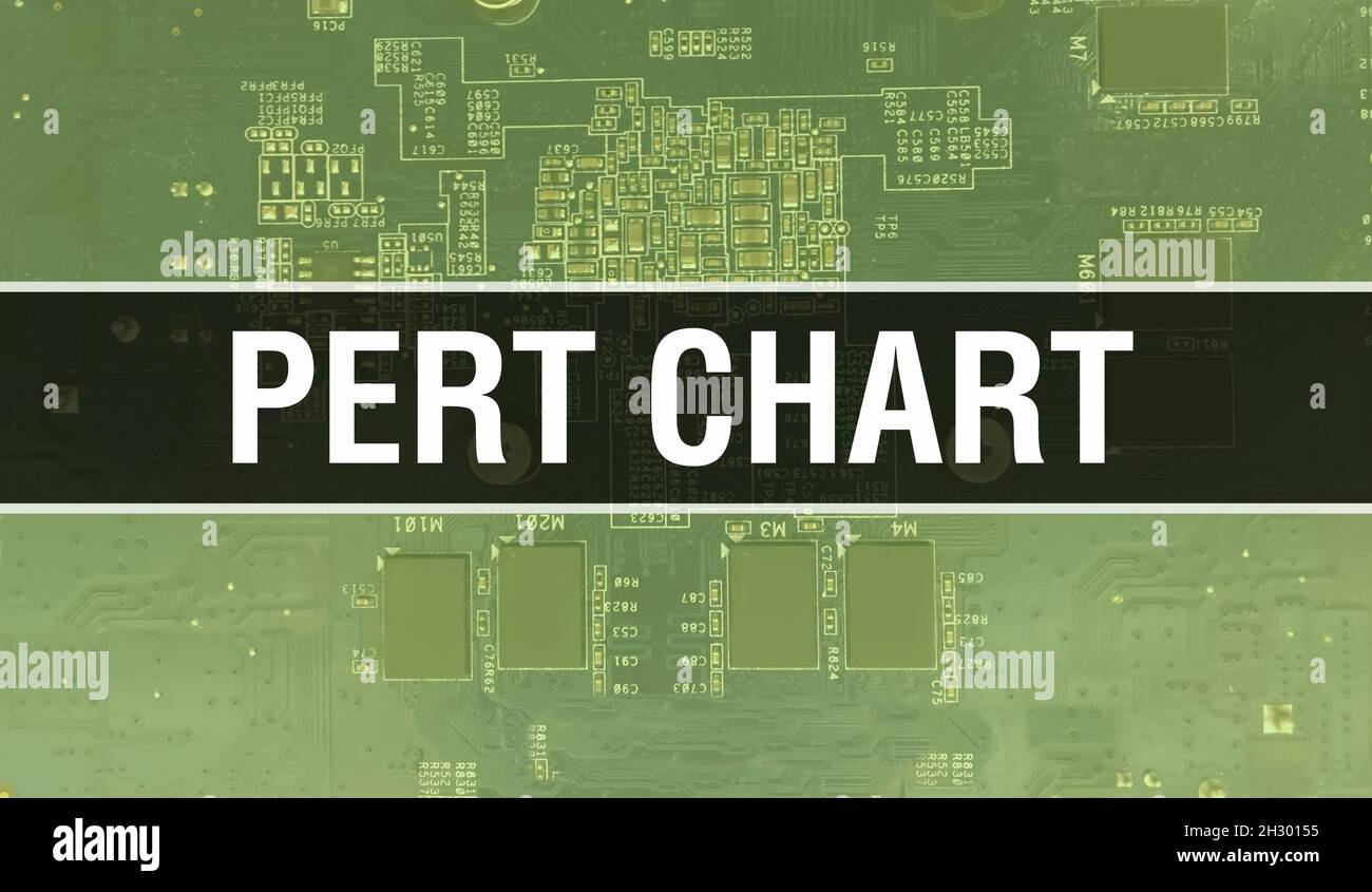 PERT Chart concept with Electronic Integrated Circuit on circuit board ...