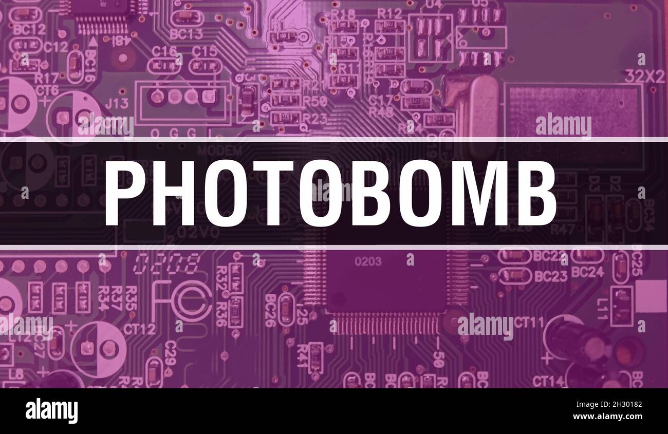 Photobomb with Electronic Computer Hardware technology background ...