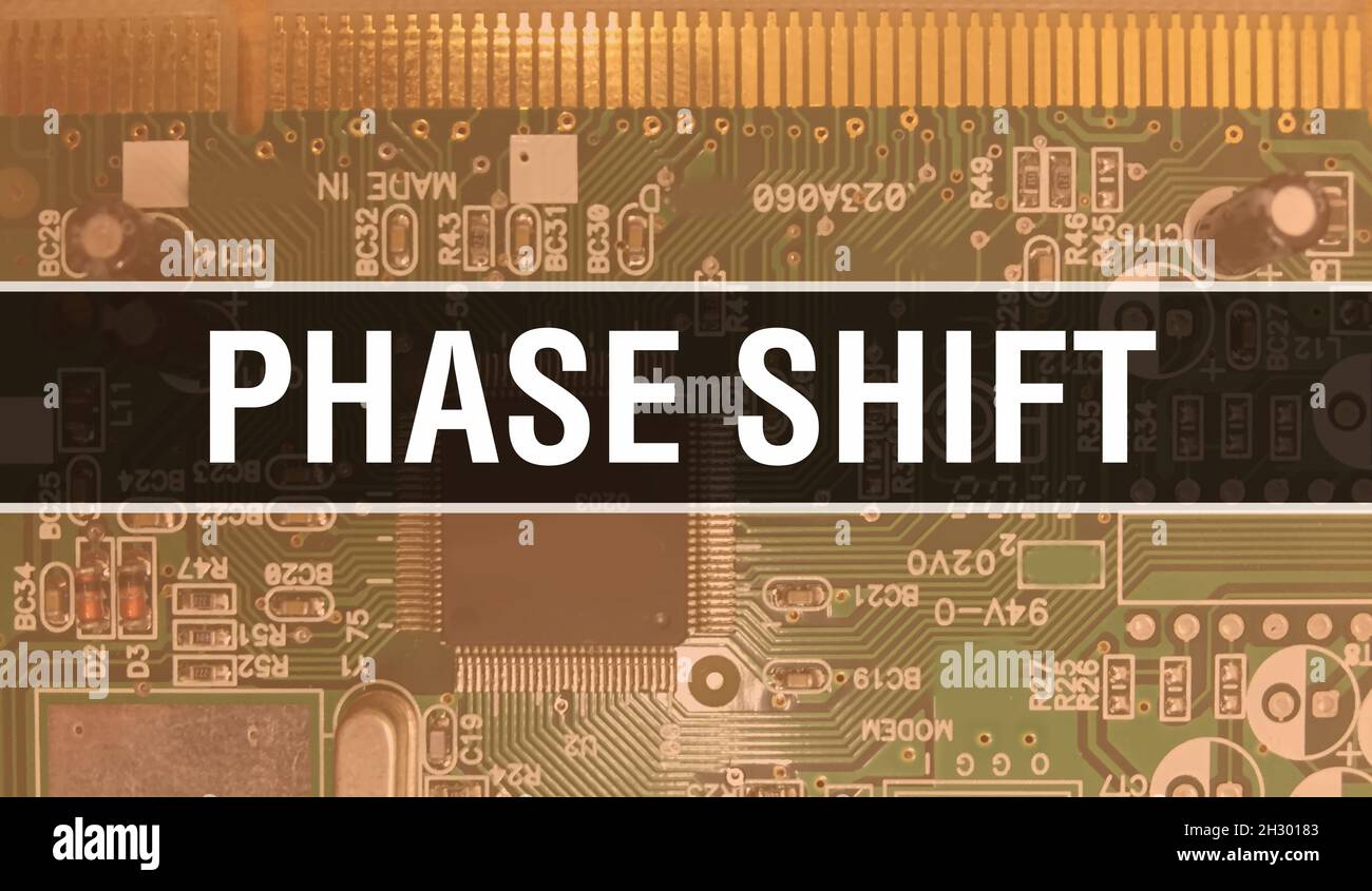 Phase Shift concept with Computer motherboard. Phase Shift text written ...