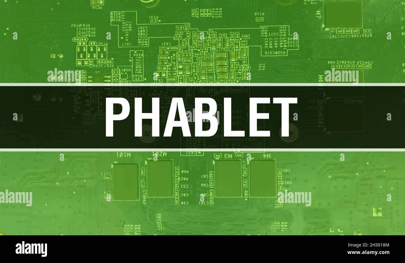 Phablet concept with Electronic Integrated Circuit on circuit board ...