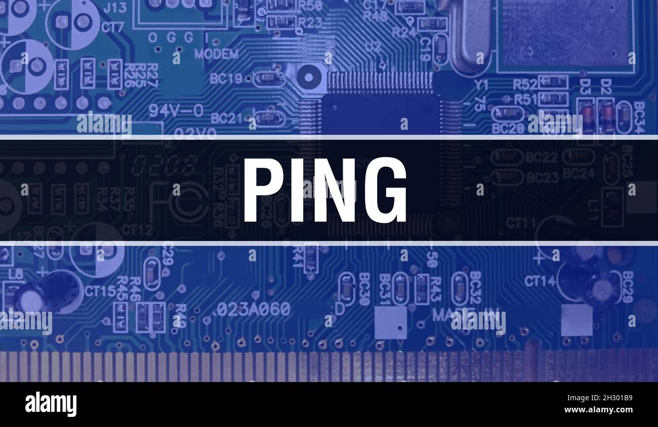 Ping with Technology Motherboard Digital. Ping and Computer Circuit ...