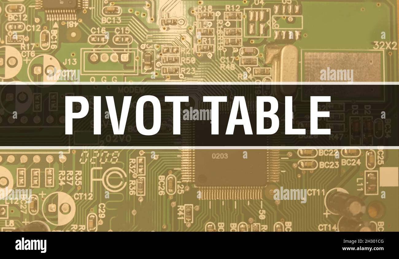 Pivot Table with Electronic Computer Hardware technology background ...