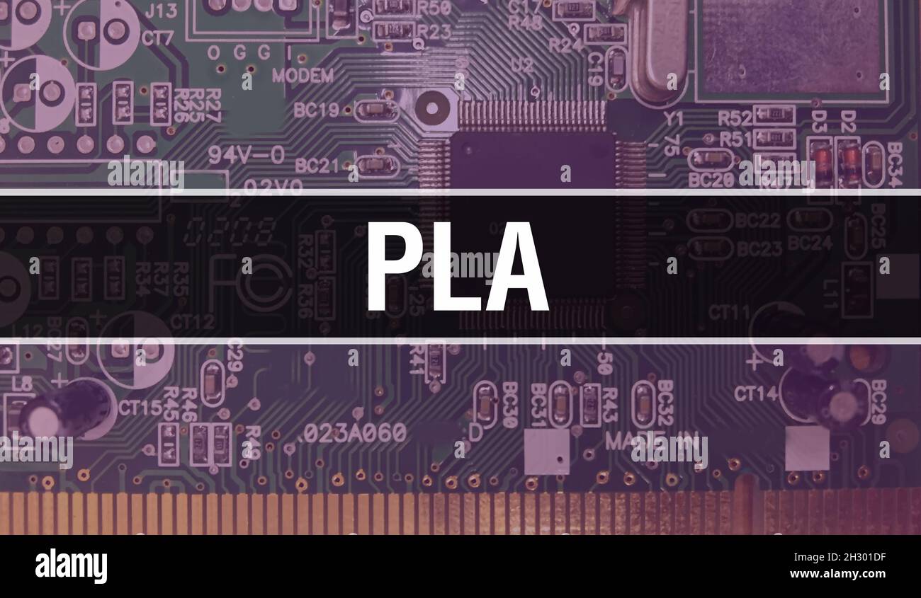 PLA with Technology Motherboard Digital. PLA and Computer Circuit Board ...