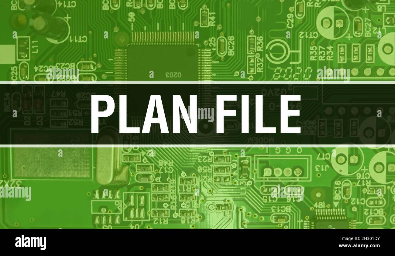 Plan File concept illustration using Computer Chip in Circuit Board ...