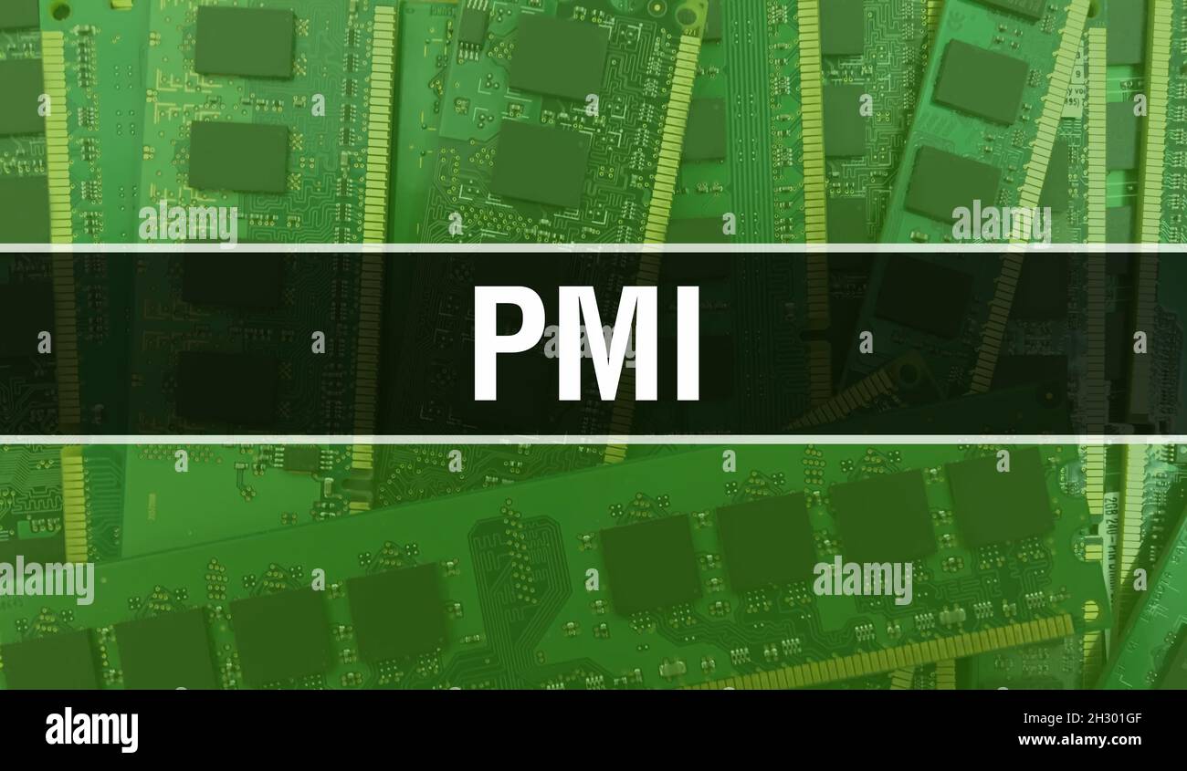 PMI text written on Circuit Board Electronic abstract technology ...