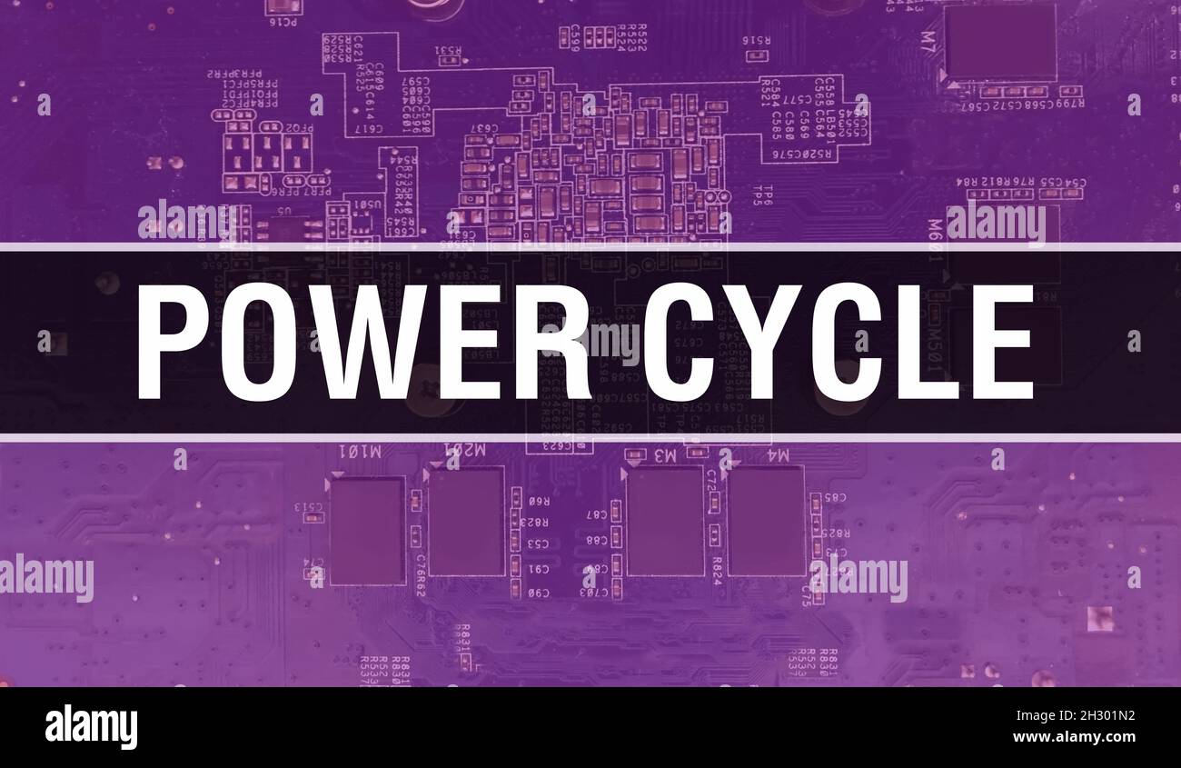 Power Cycle concept with Electronic Integrated Circuit on circuit board ...