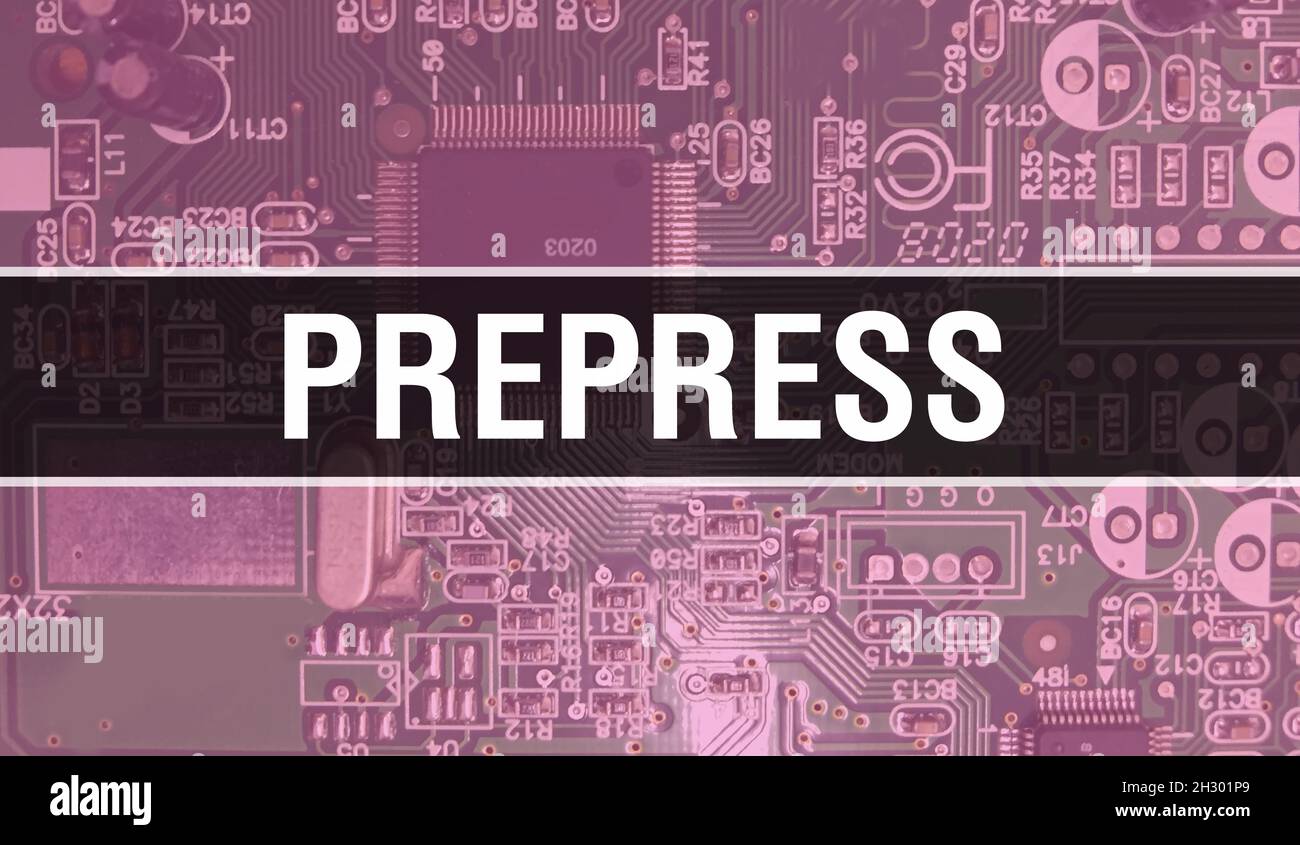 Prepress concept illustration using Computer Chip in Circuit Board ...