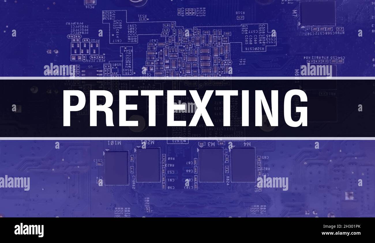Pretexting concept with Electronic Integrated Circuit on circuit board ...