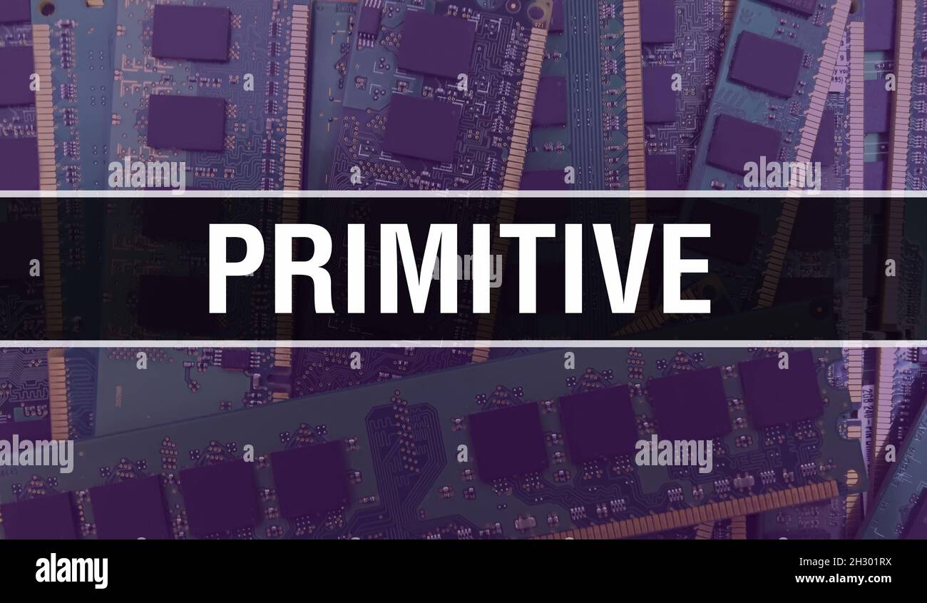 Primitive text written on Circuit Board Electronic abstract technology ...