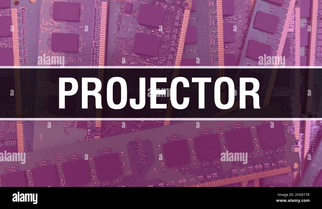 Projector text written on Circuit Board Electronic abstract technology ...