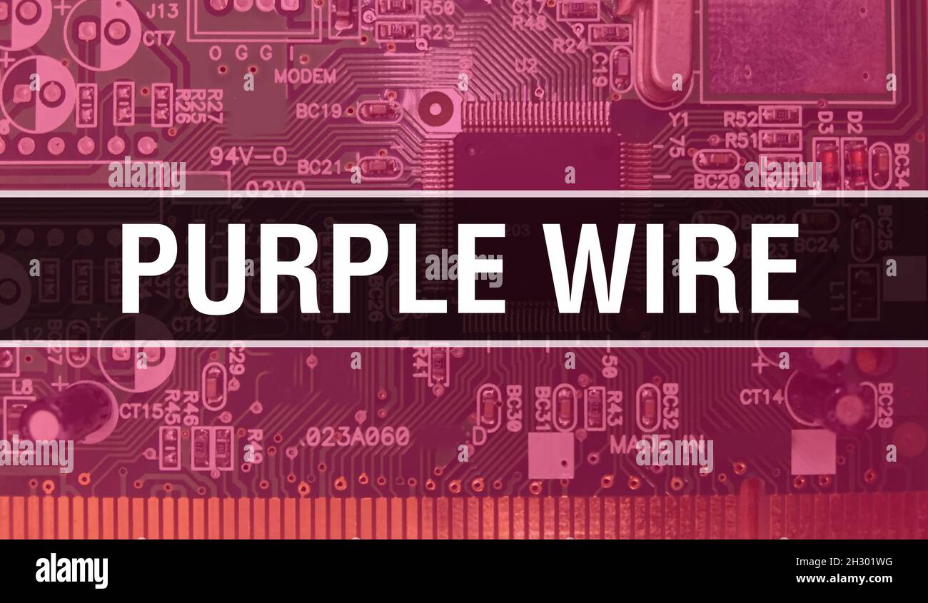 Purple Wire with Technology Motherboard Digital. Purple Wire and ...
