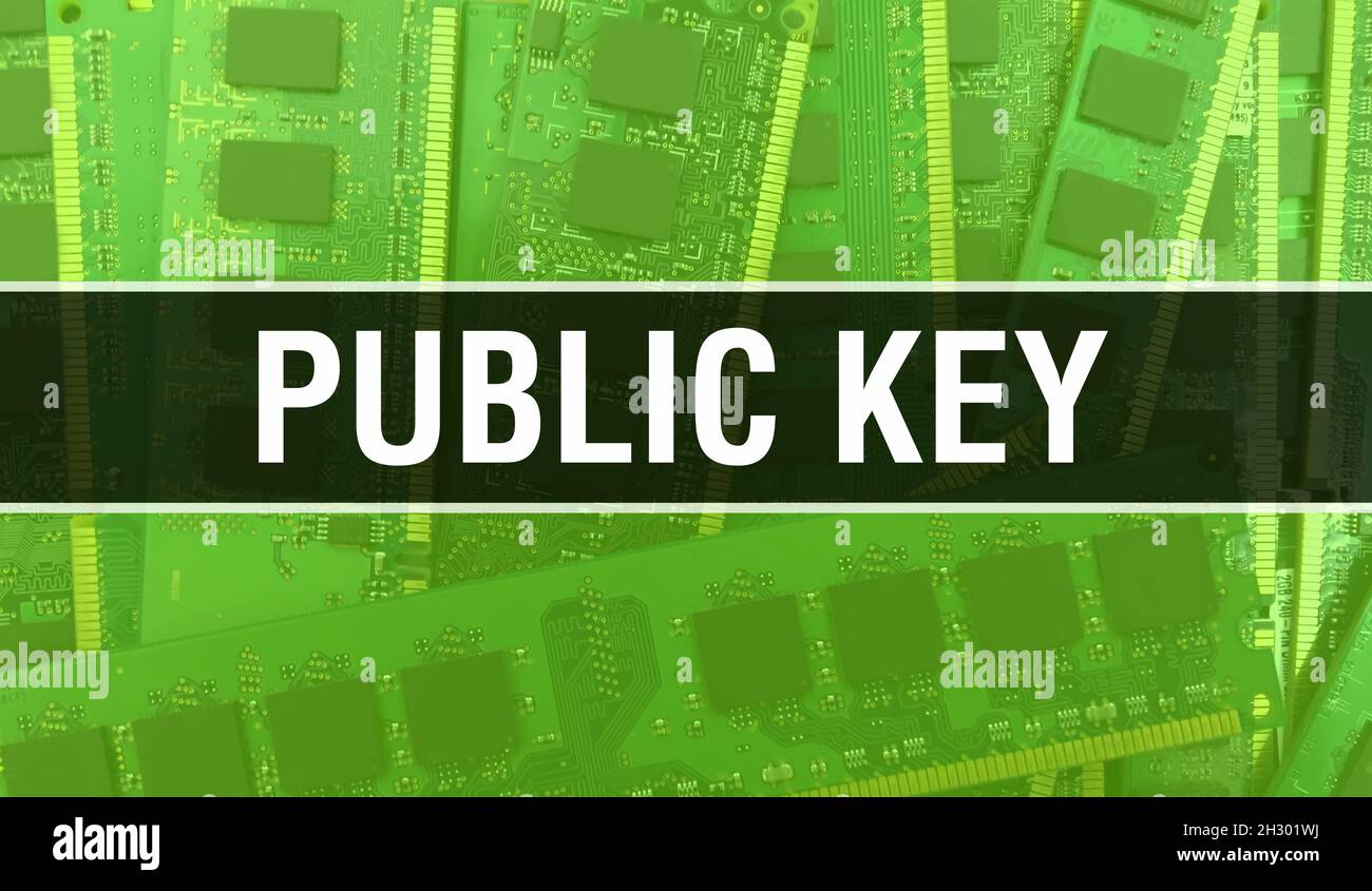 Public Key text written on Circuit Board Electronic abstract technology ...