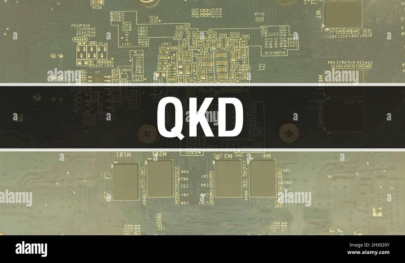 QKD concept with Electronic Integrated Circuit on circuit board. QKD ...