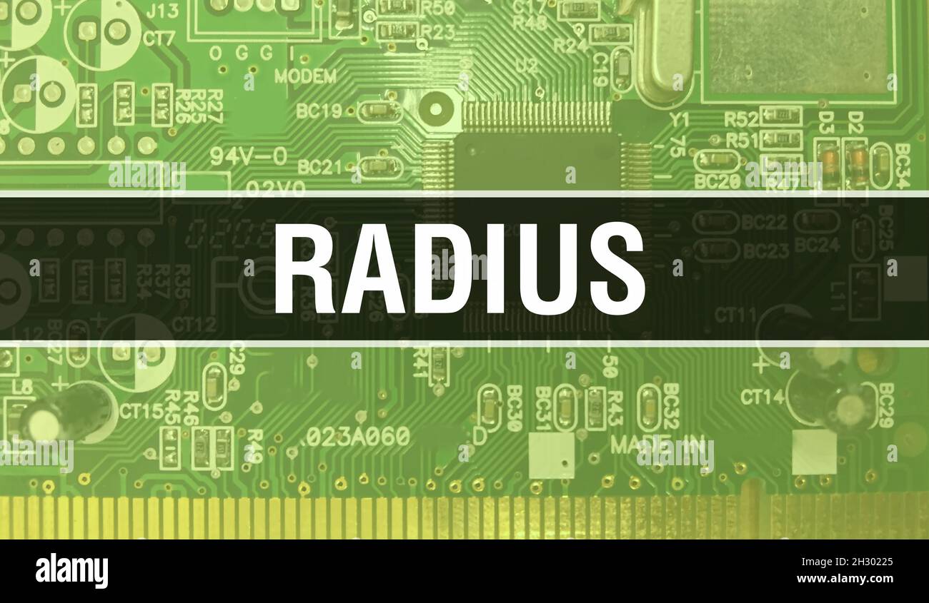 RADIUS with Technology Motherboard Digital. RADIUS and Computer Circuit ...