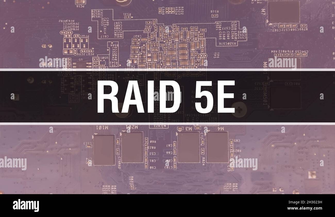 RAID 5E concept with Electronic Integrated Circuit on circuit board ...