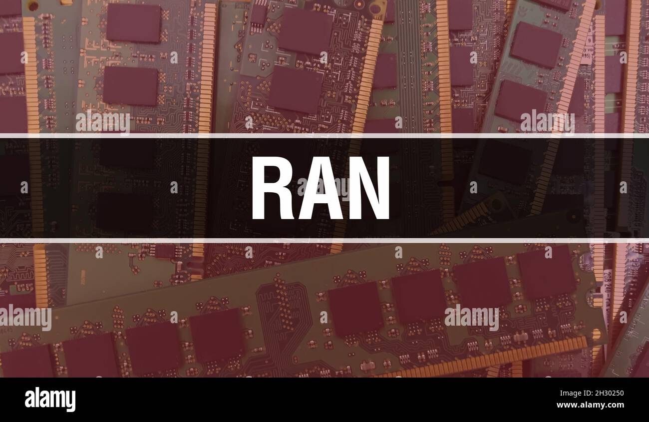 Ran Text Written On Circuit Board Electronic Abstract Technology