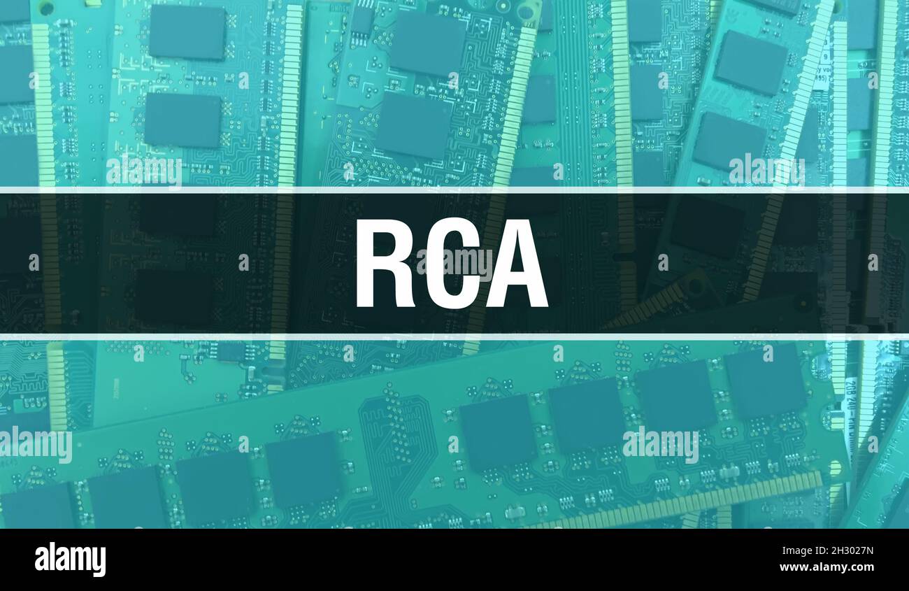RCA text written on Circuit Board Electronic abstract technology ...