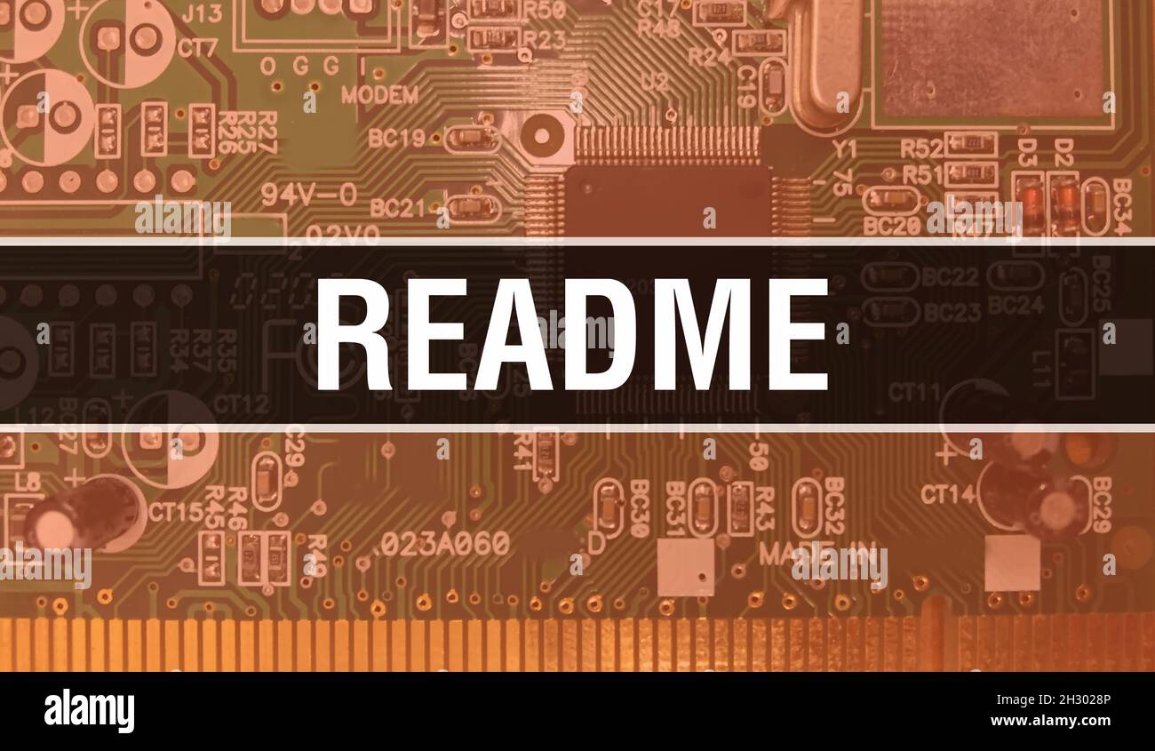 Readme with Technology Motherboard Digital. Readme and Computer Circuit Board Electronic ...