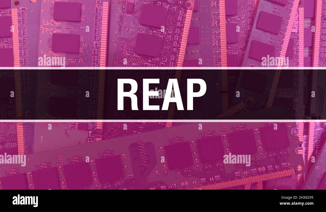 REAP text written on Circuit Board Electronic abstract technology ...