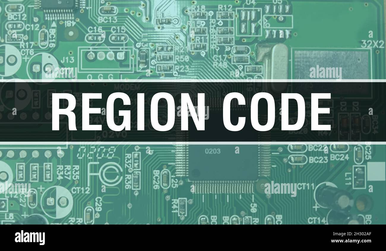 Region Code with Electronic Computer Hardware technology background ...
